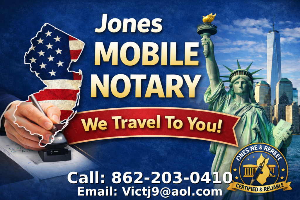Get a Traveling Notary Today-Northern New Jersey - Jones NJ Mobile ...