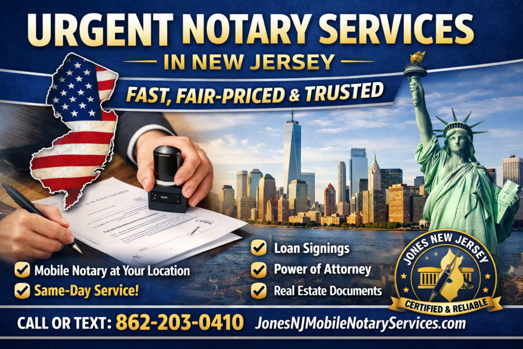 Convenient New Jersey Notaries "You Can Trust" - Jones NJ Mobile Notary ...