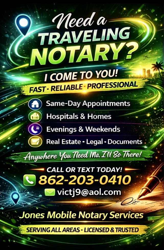 Get Reliable Traveling Notary in Northern New Jersey - Jones NJ Mobile ...